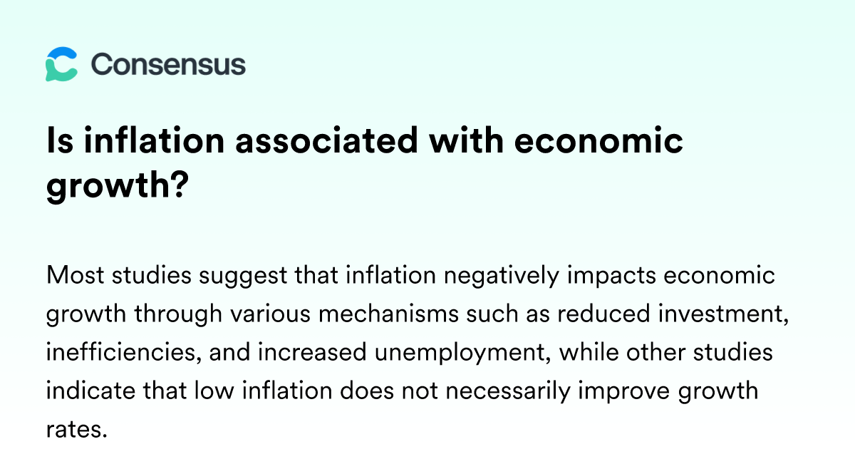 Is Inflation Associated With Economic Growth? - Consensus Academic ...