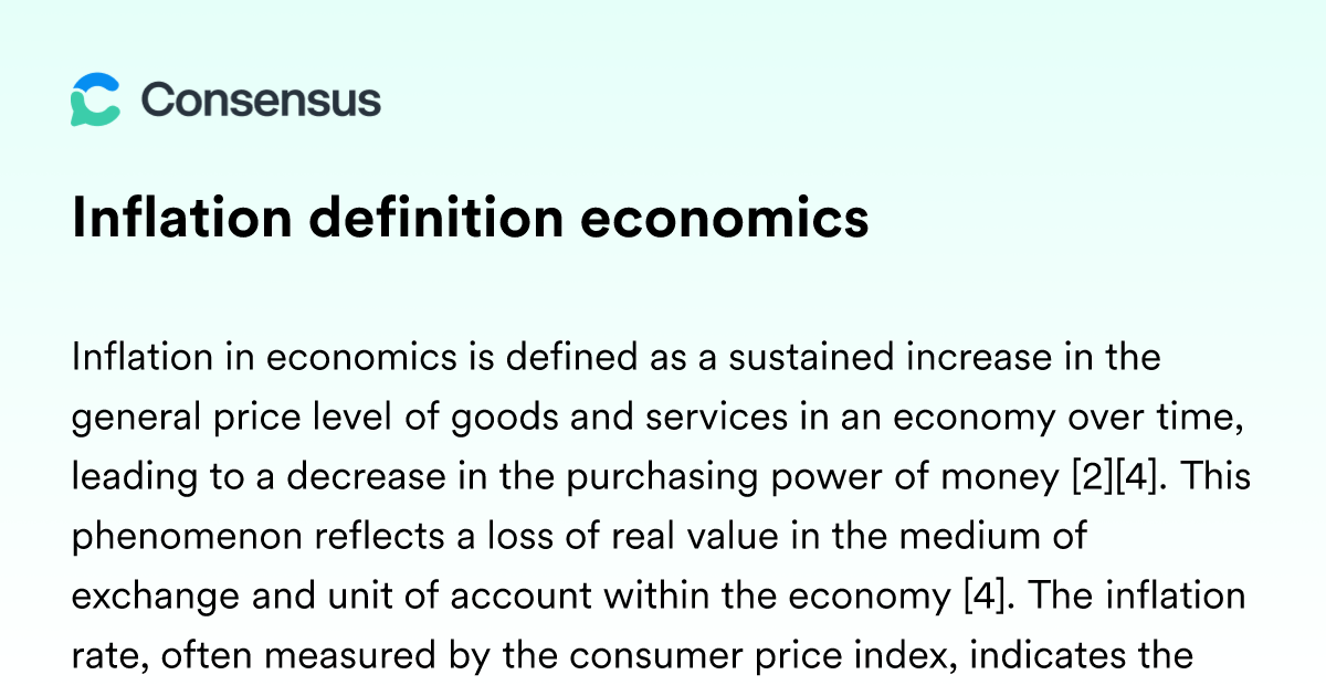 Inflation Definition Economics - Consensus Academic Search Engine