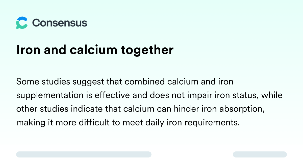 Iron And Calcium Together - Consensus Academic Search Engine