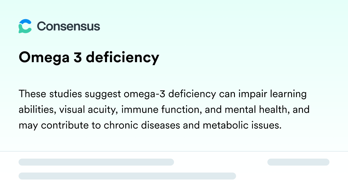 Omega 3 Deficiency - Consensus Academic Search Engine