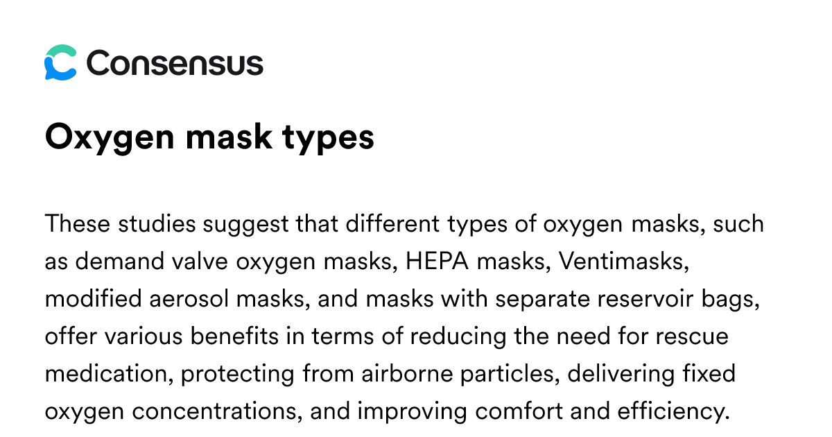 Oxygen Mask Types - Consensus Academic Search Engine