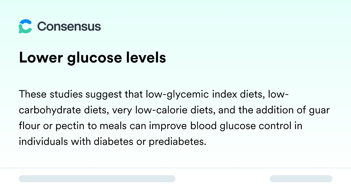 Lower Glucose Levels - Consensus Academic Search Engine