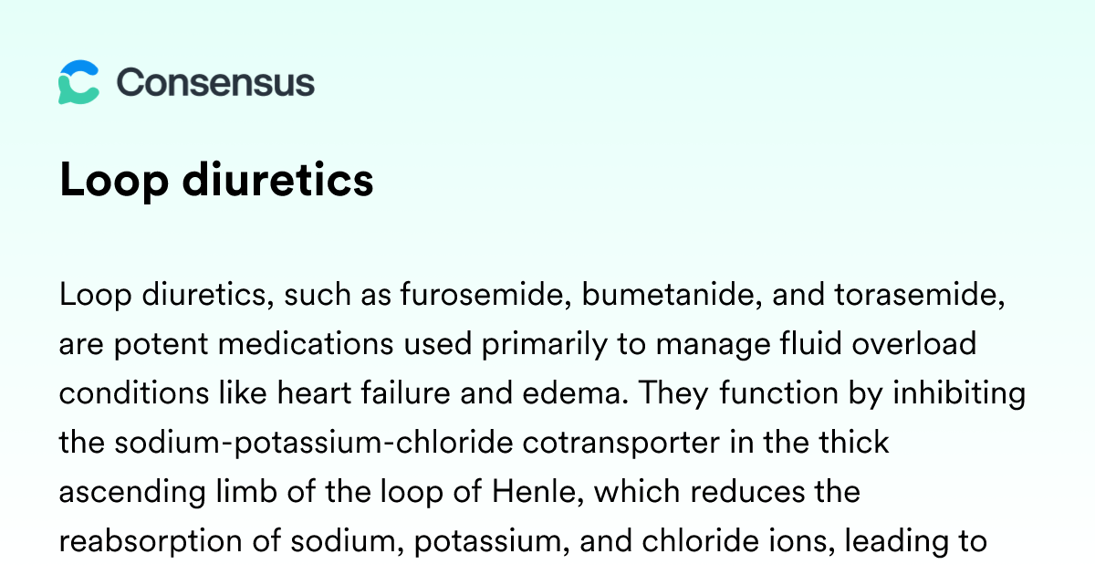 Loop Diuretics - Consensus Academic Search Engine