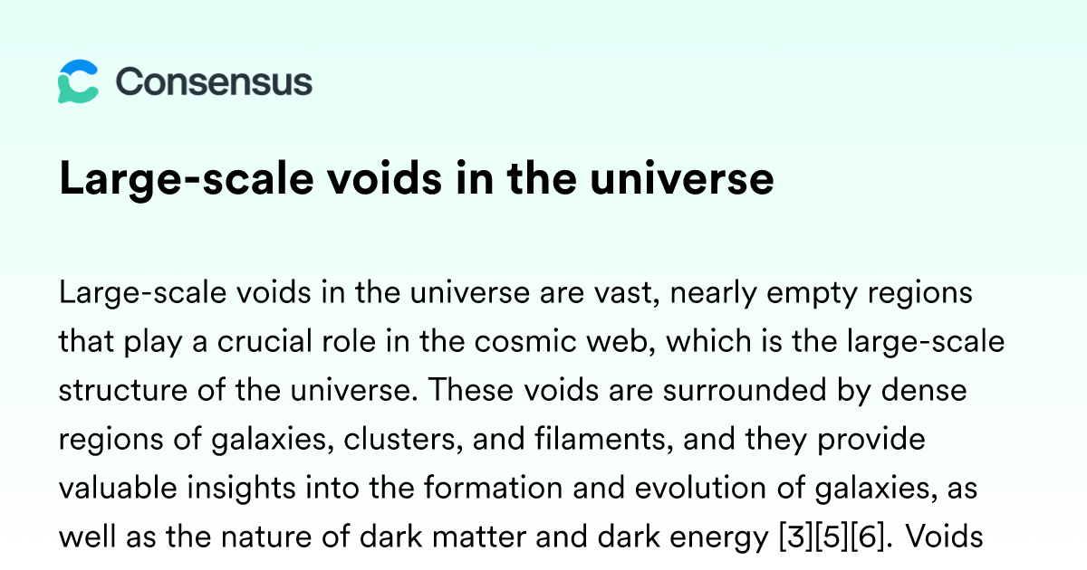 Large-scale Voids In The Universe - Consensus Academic Search Engine