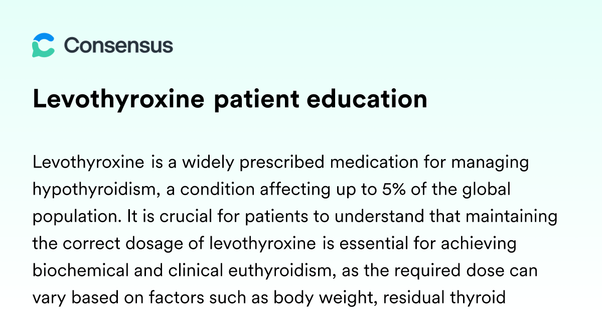 Levothyroxine Patient Education - Consensus Academic Search Engine