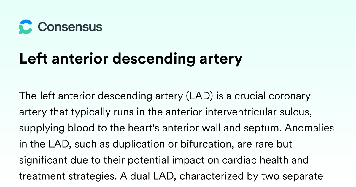 Left Anterior Descending Artery - Consensus Academic Search Engine