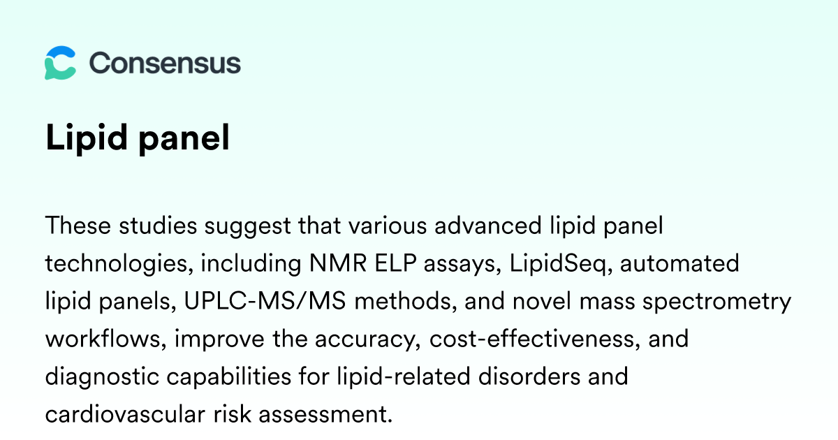 Lipid Panel - Consensus Academic Search Engine