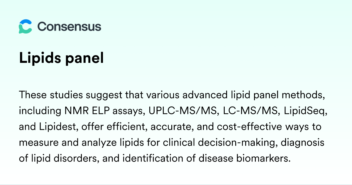 Lipids Panel - Consensus Academic Search Engine