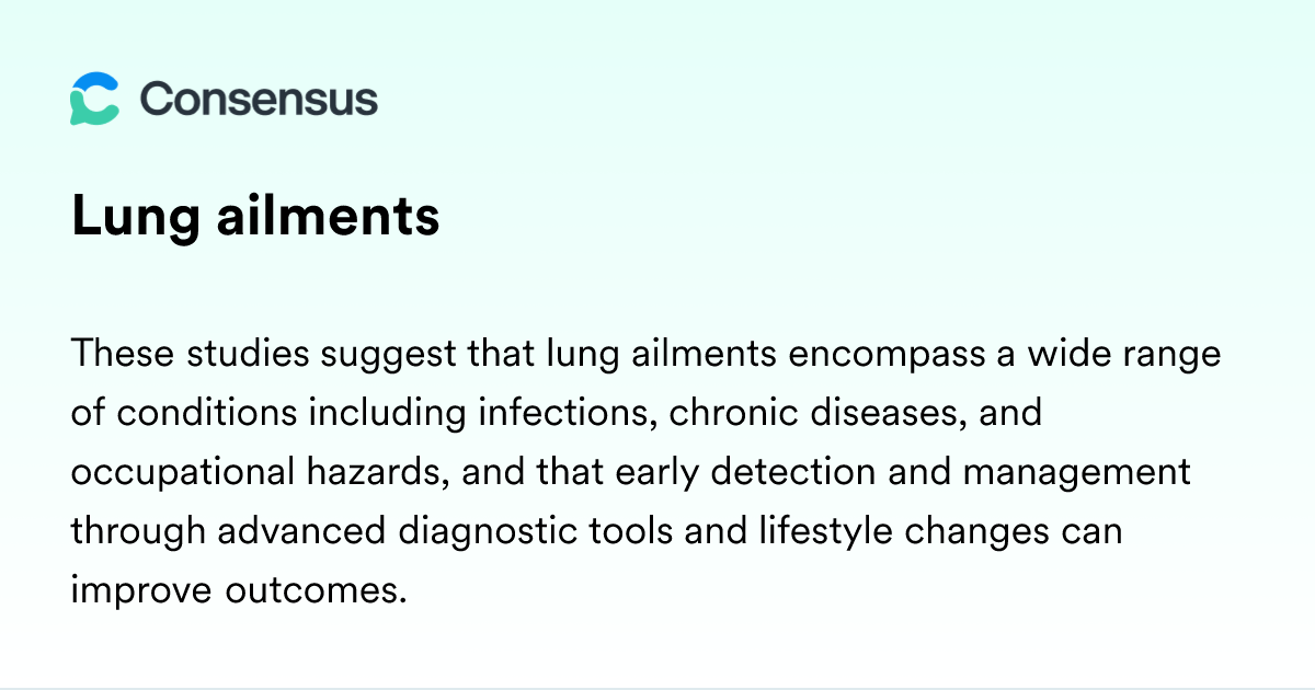 Lung Ailments - Consensus Academic Search Engine