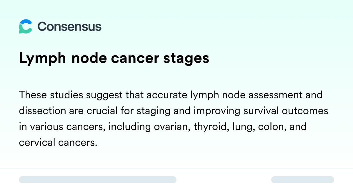 Lymph Node Cancer Stages - Consensus Academic Search Engine