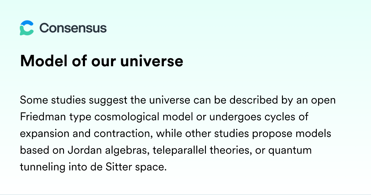 Model Of Our Universe - Consensus Academic Search Engine