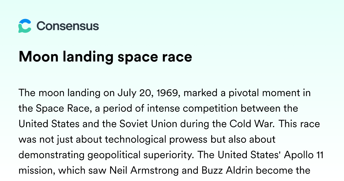Moon Landing Space Race - Consensus Academic Search Engine
