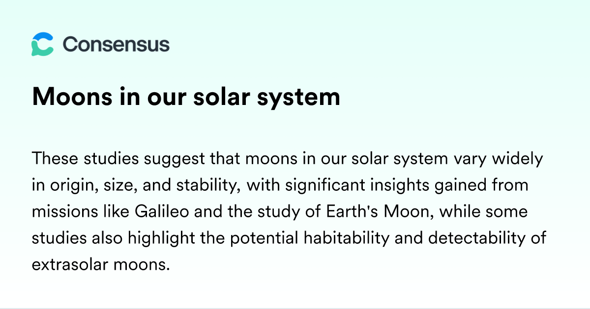 Moons In Our Solar System - Consensus Academic Search Engine