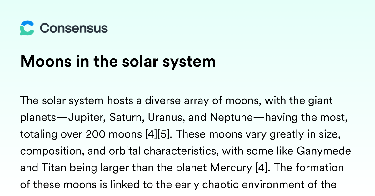 Moons In The Solar System - Consensus Academic Search Engine