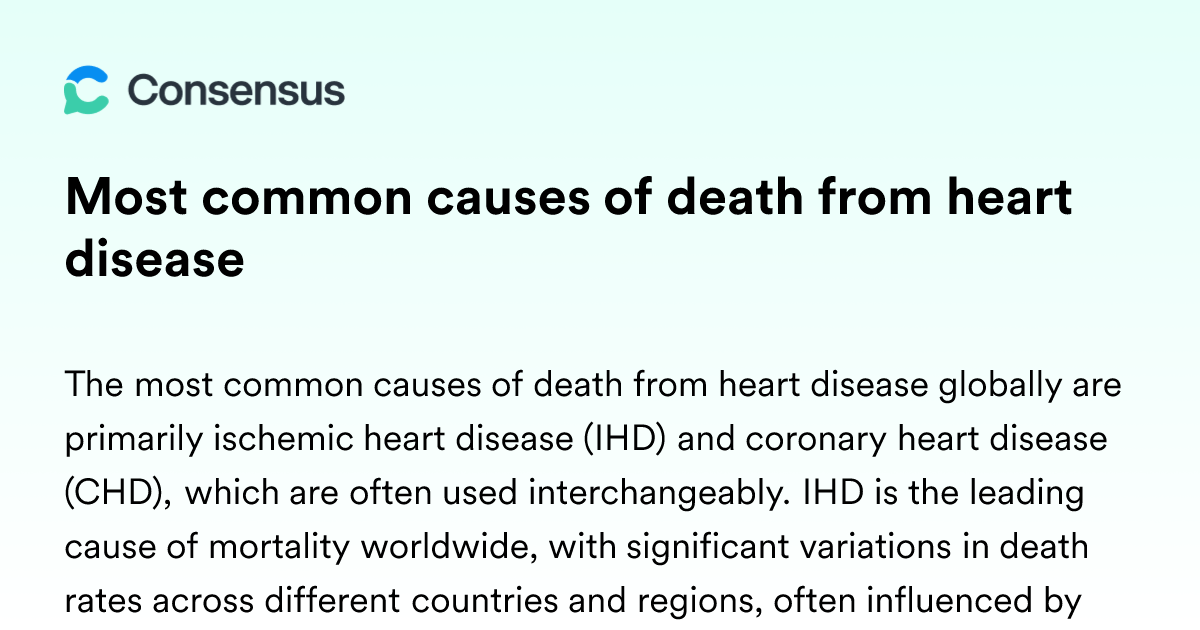 Most Common Causes Of Death From Heart Disease - Consensus Academic ...