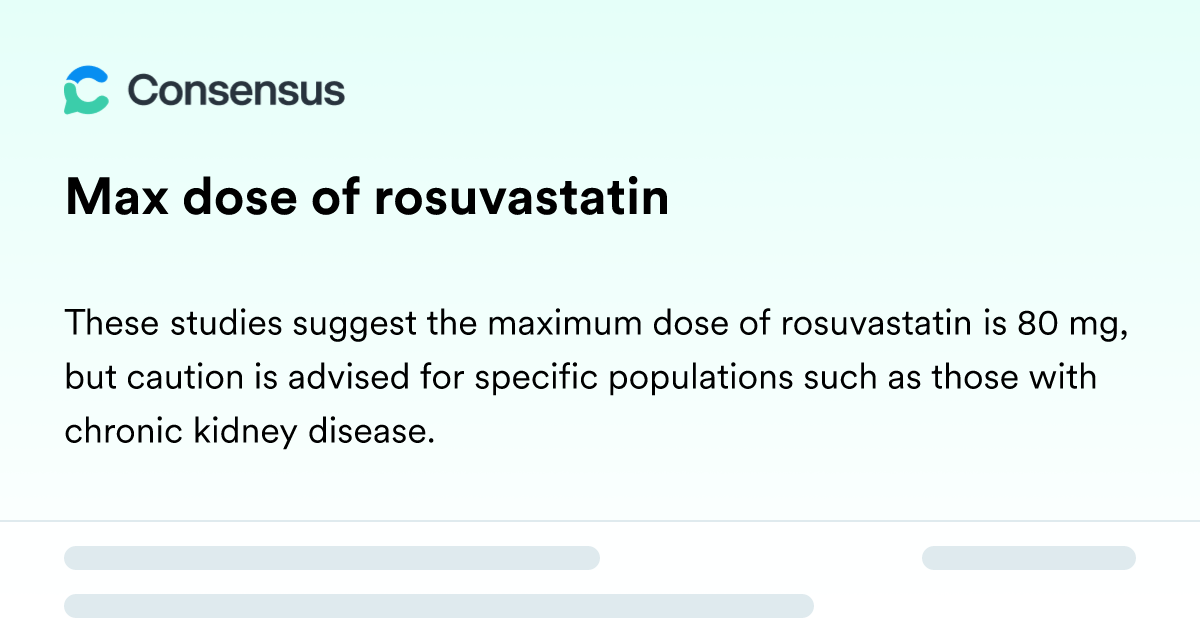 Max Dose Of Rosuvastatin - Consensus Academic Search Engine