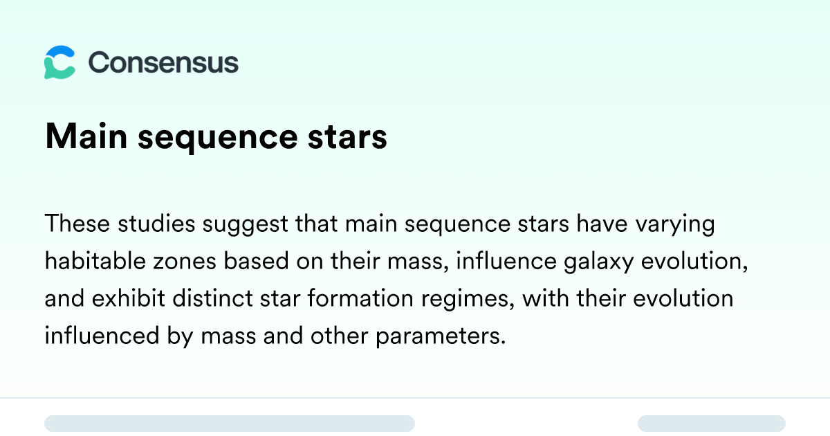 Main Sequence Stars - Consensus Academic Search Engine