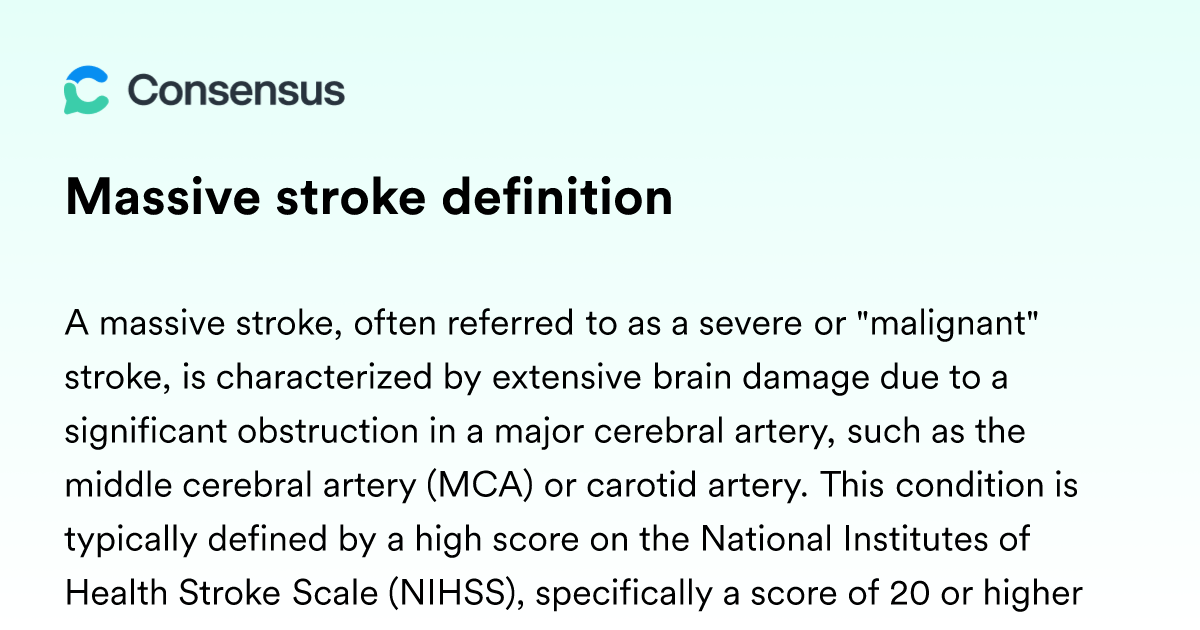 Massive Stroke Definition - Consensus Academic Search Engine