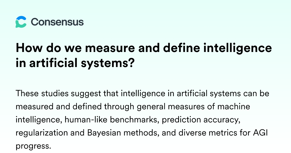 How Do We Measure And Define Intelligence In Artificial Systems ...