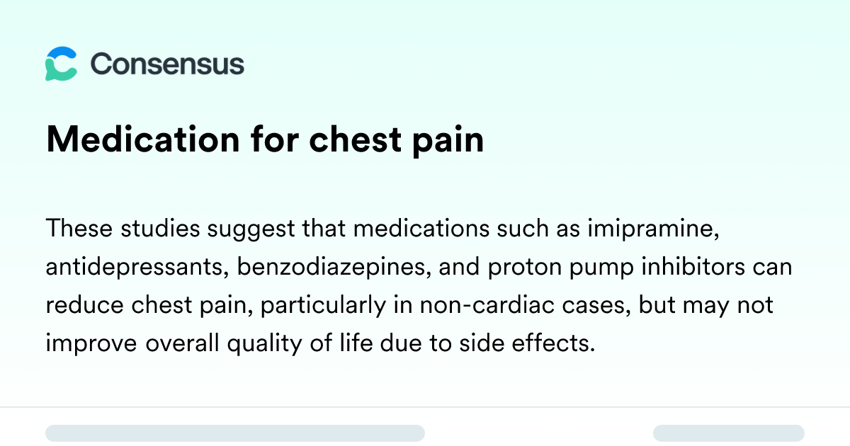Medication For Chest Pain - Consensus Academic Search Engine