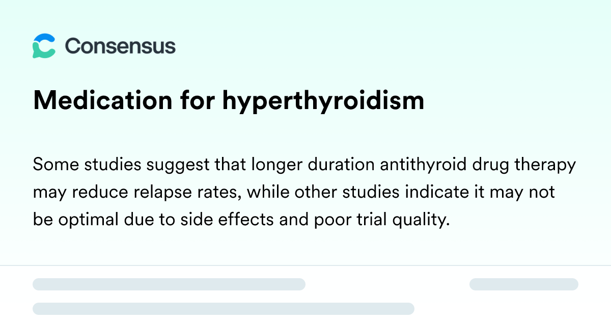 Medication For Hyperthyroidism - Consensus Academic Search Engine