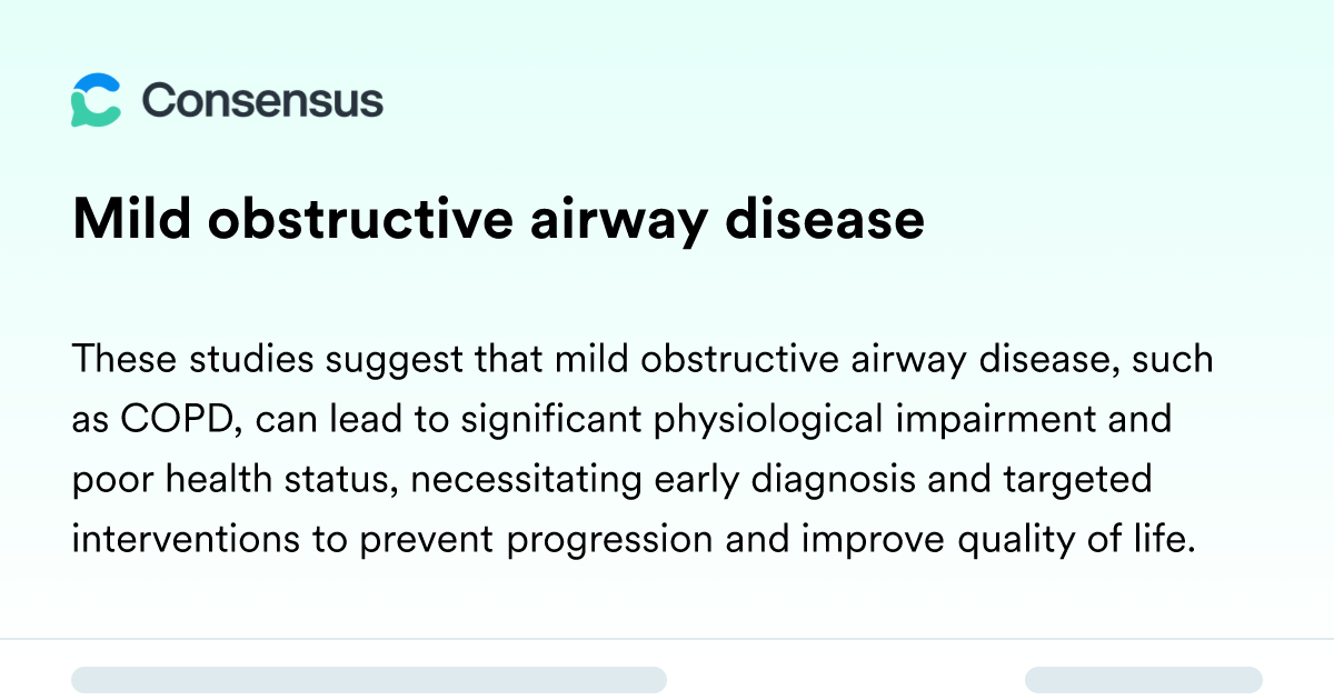 Mild Obstructive Airway Disease - Consensus Academic Search Engine