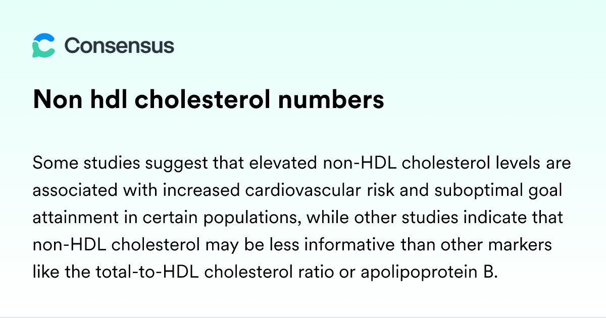 Non Hdl Cholesterol Numbers - Consensus Academic Search Engine