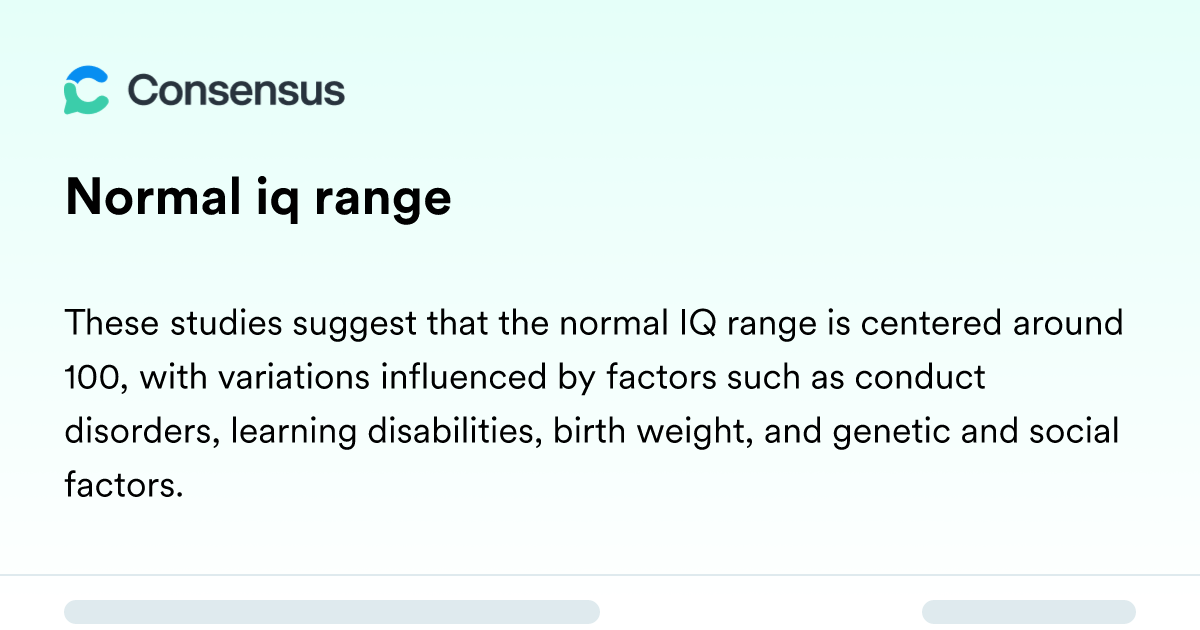 Normal Iq Range - Consensus Academic Search Engine