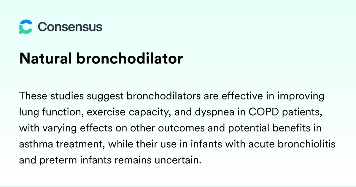 Natural Bronchodilator - Consensus Academic Search Engine