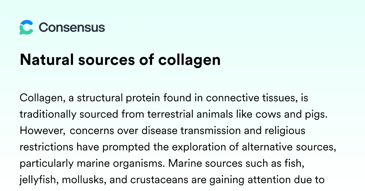 Natural Sources Of Collagen - Consensus Academic Search Engine