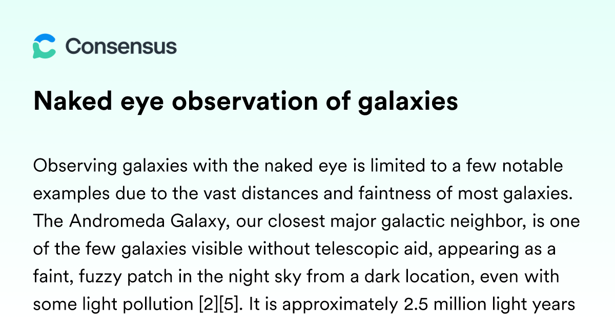 Naked Eye Observation Of Galaxies - Consensus Academic Search Engine