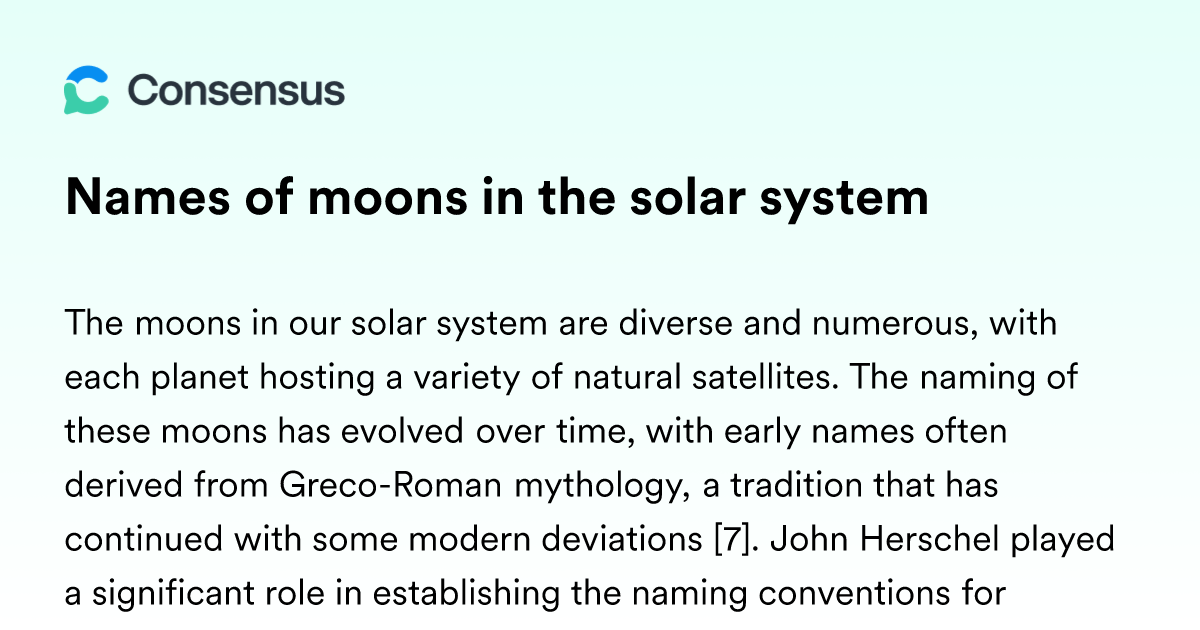 Names Of Moons In The Solar System - Consensus Academic Search Engine