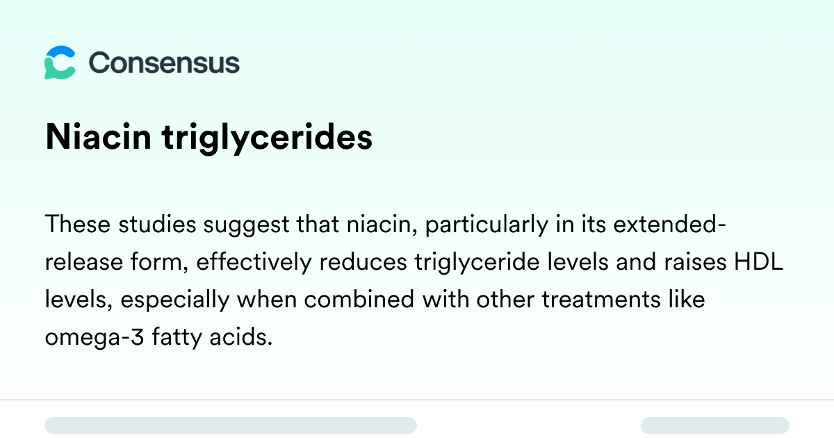 Niacin Triglycerides - Consensus Academic Search Engine