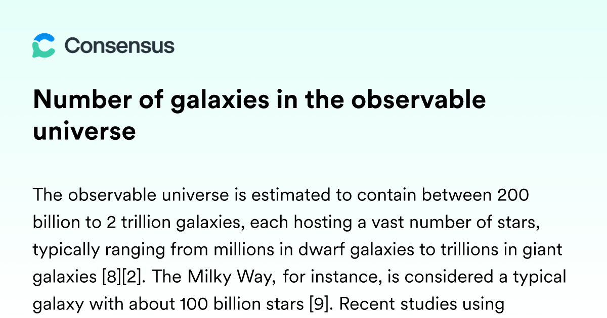 Number Of Galaxies In The Observable Universe - Consensus Academic ...