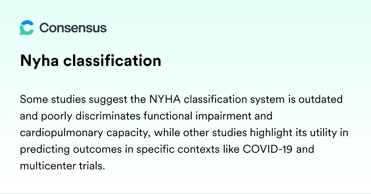 Nyha Classification - Consensus Academic Search Engine