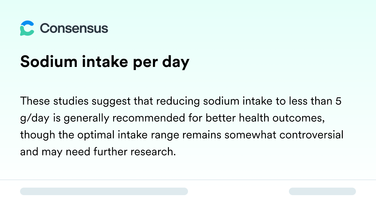 Sodium Intake Per Day - Consensus Academic Search Engine