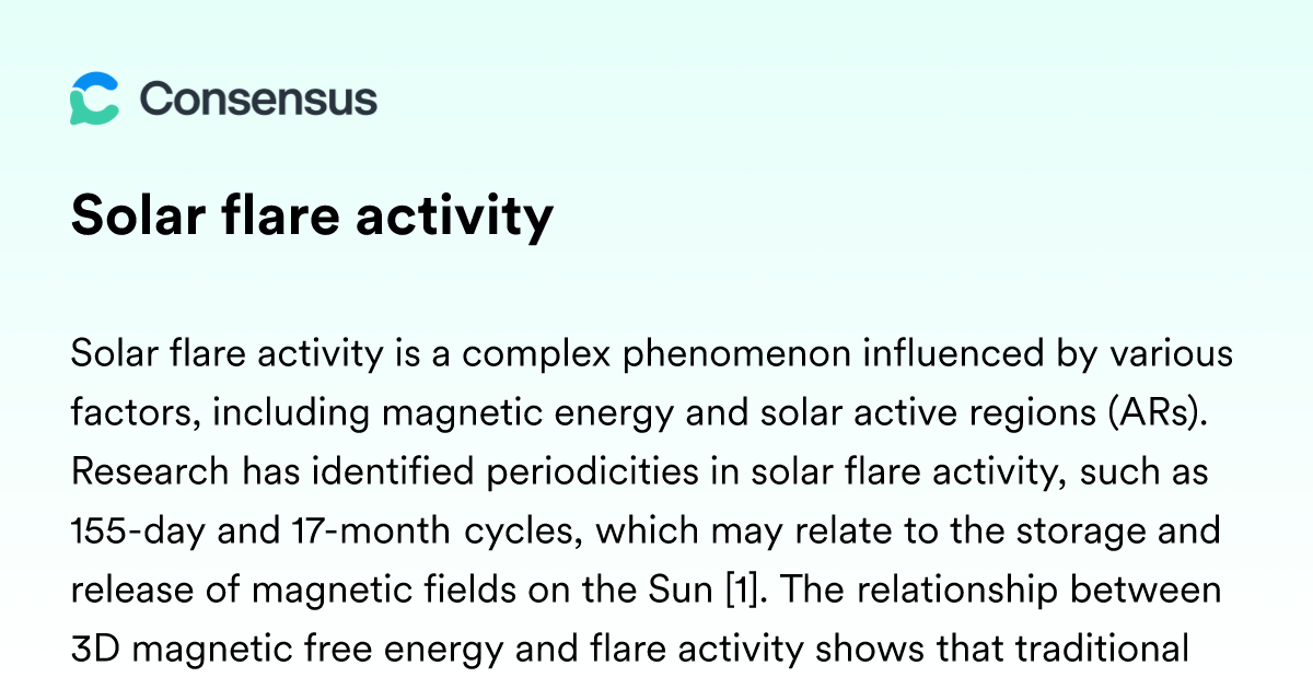 Solar Flare Activity - Consensus Academic Search Engine