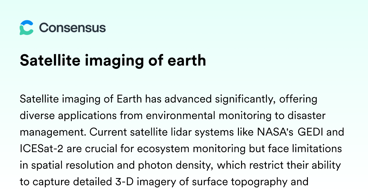 Satellite Imaging Of Earth - Consensus Academic Search Engine