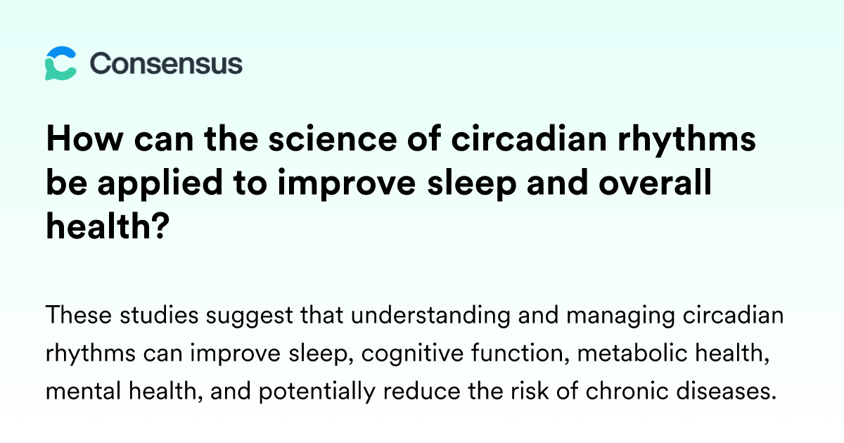How Can The Science Of Circadian Rhythms Be Applied To Improve Sleep ...
