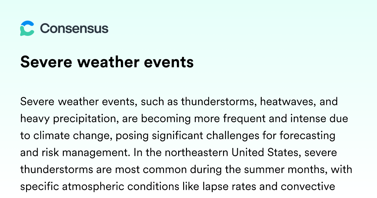 Severe Weather Events - Consensus Academic Search Engine