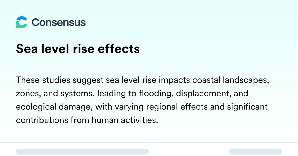 Sea Level Rise Effects - Consensus Academic Search Engine