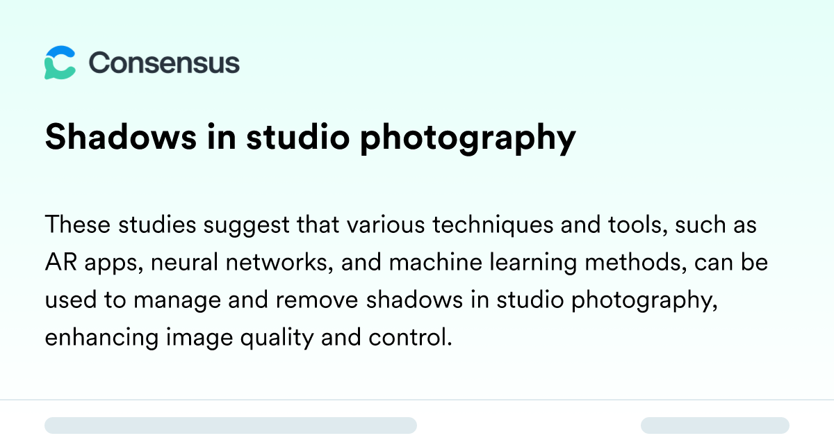 Shadows In Studio Photography - Consensus Academic Search Engine