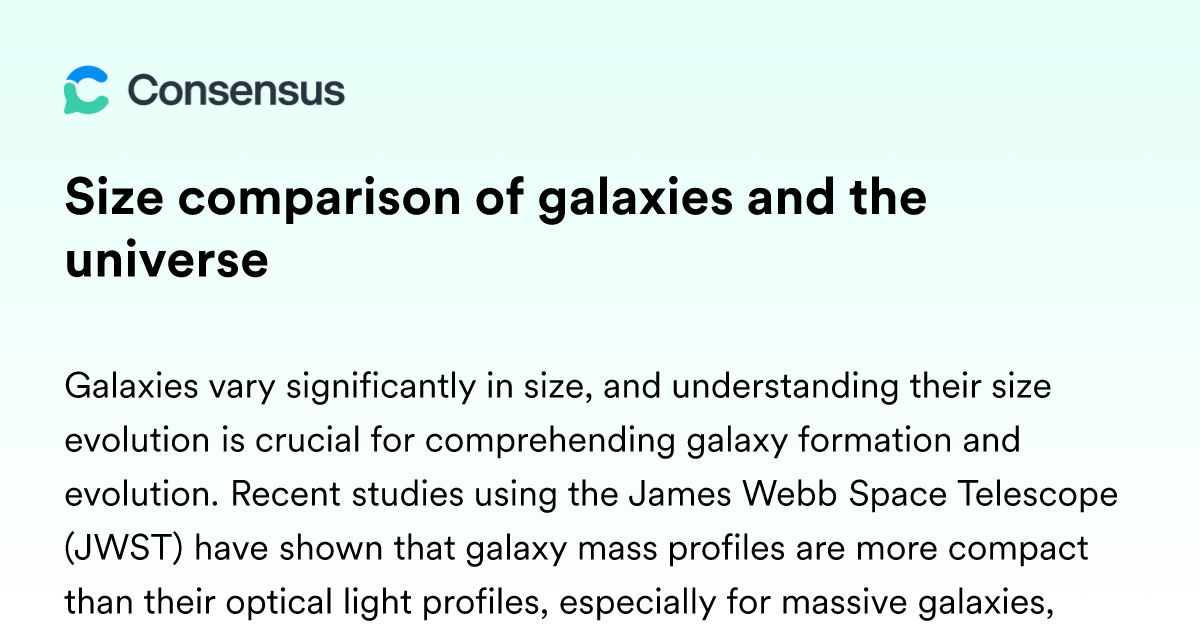 Size Comparison Of Galaxies And The Universe - Consensus Academic ...