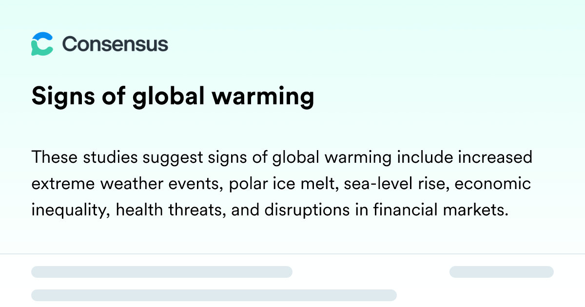 Signs Of Global Warming - Consensus Academic Search Engine