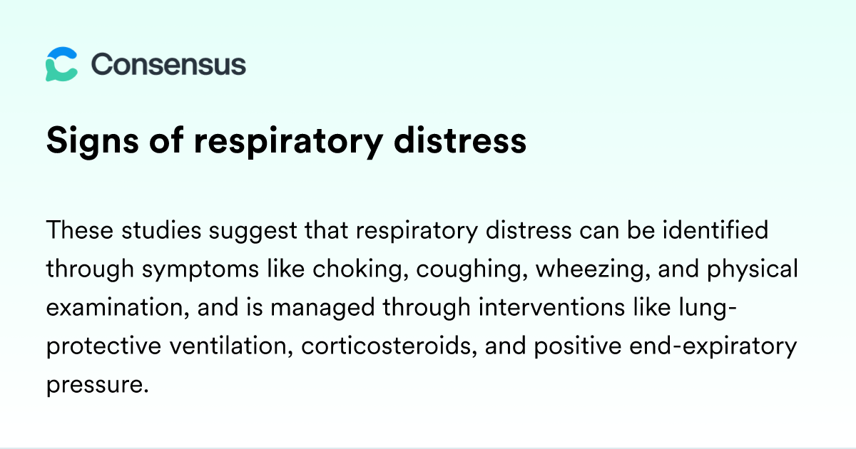 Signs Of Respiratory Distress - Consensus Academic Search Engine