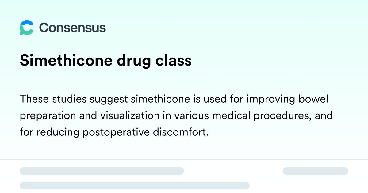 Simethicone Drug Class - Consensus Academic Search Engine