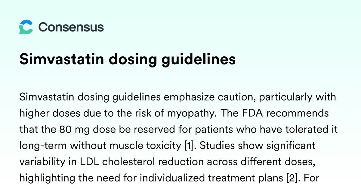 Simvastatin Dosing Guidelines - Consensus Academic Search Engine