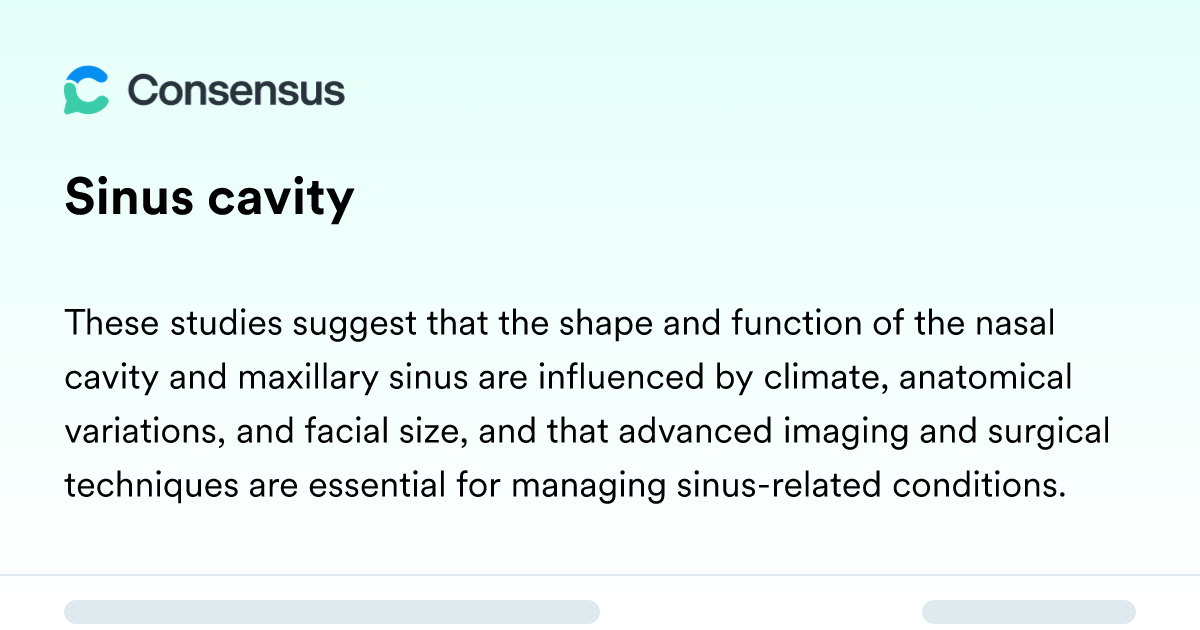 Sinus Cavity - Consensus Academic Search Engine