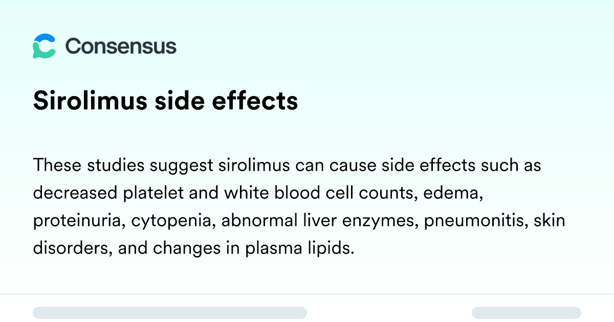 Sirolimus Side Effects - Consensus Academic Search Engine