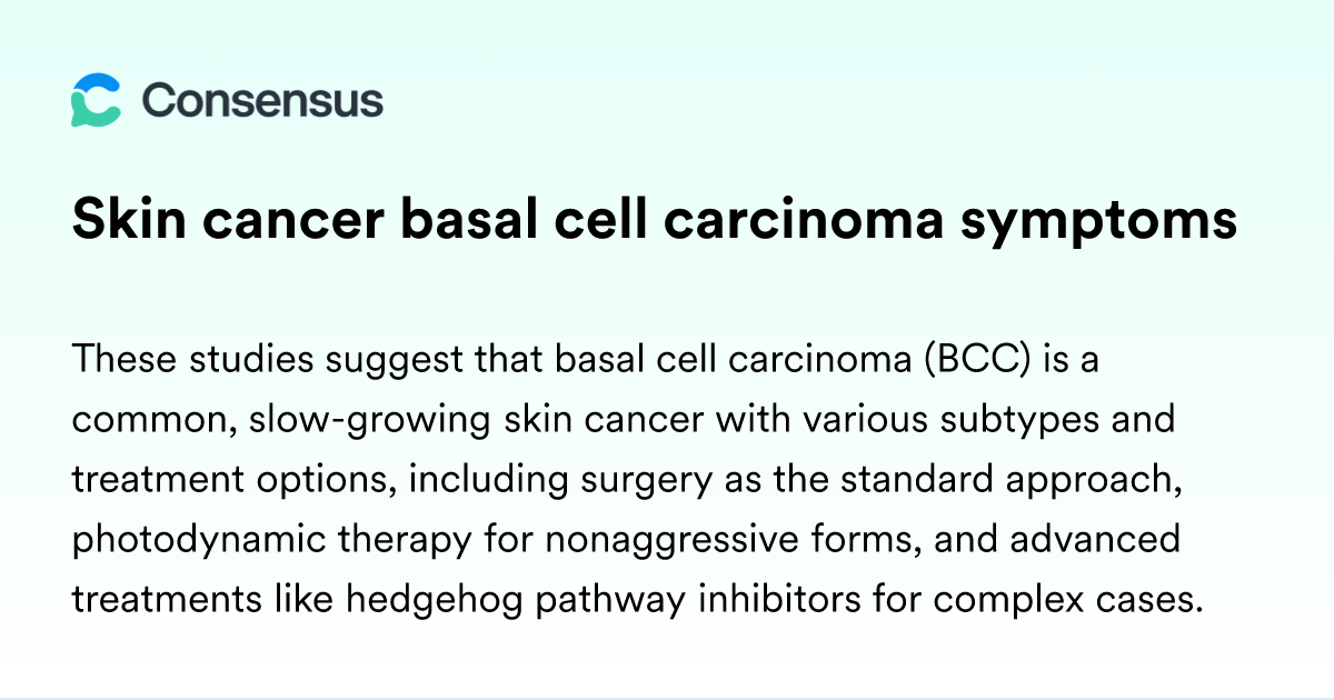 Skin Cancer Basal Cell Carcinoma Symptoms - Consensus Academic Search ...